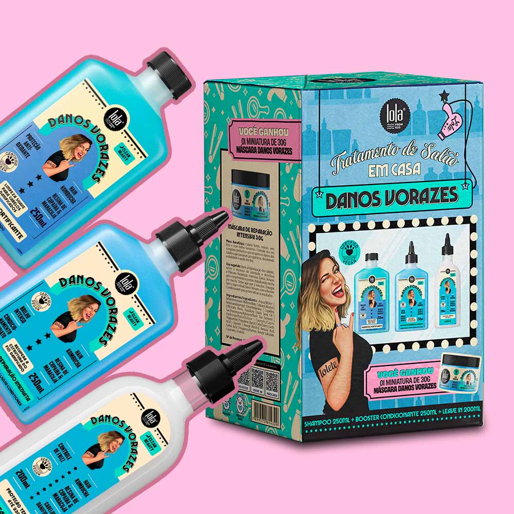 Lola From Rio Dados Vorazes Kit - Shampoo + Booster + Leave - In ...