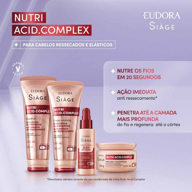 Máscara capilar concentrada Eudora Siàge Nutri Acid.Complex - Época ...