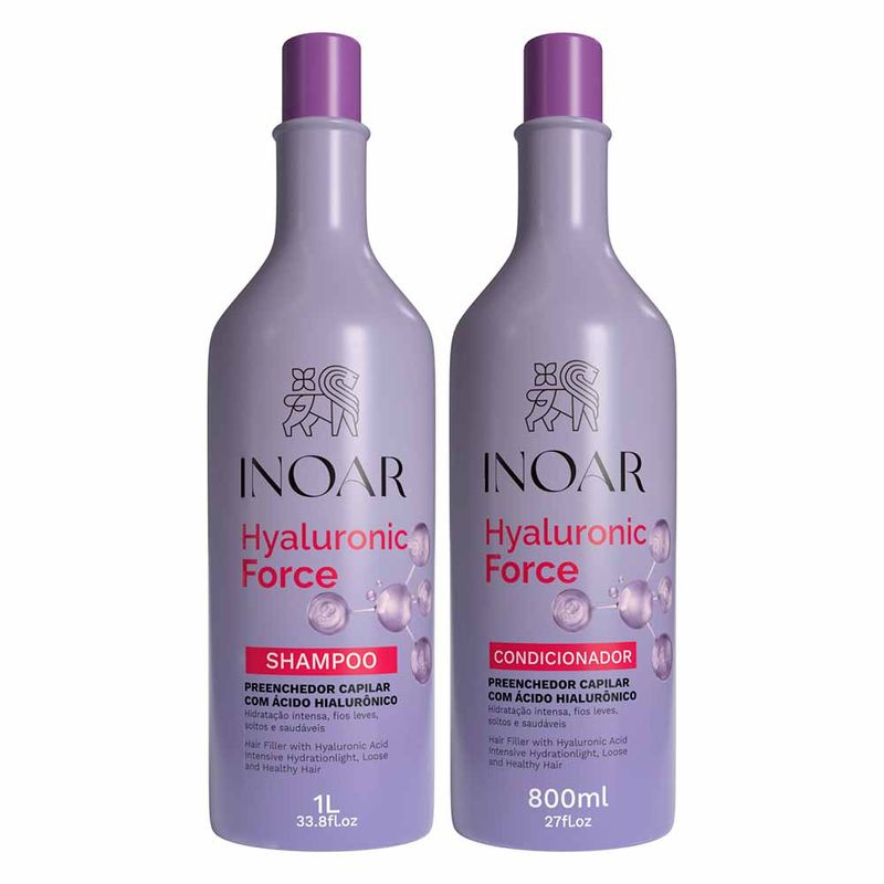 Inoar Hyaluronic Force Kit - Shampoo 1l + Condicionador 800ml - Época ...