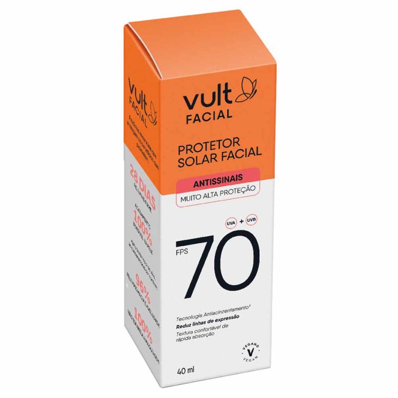 Protetor Solar Facial Vult Antissinais FPS 70 - Época Cosméticos ...