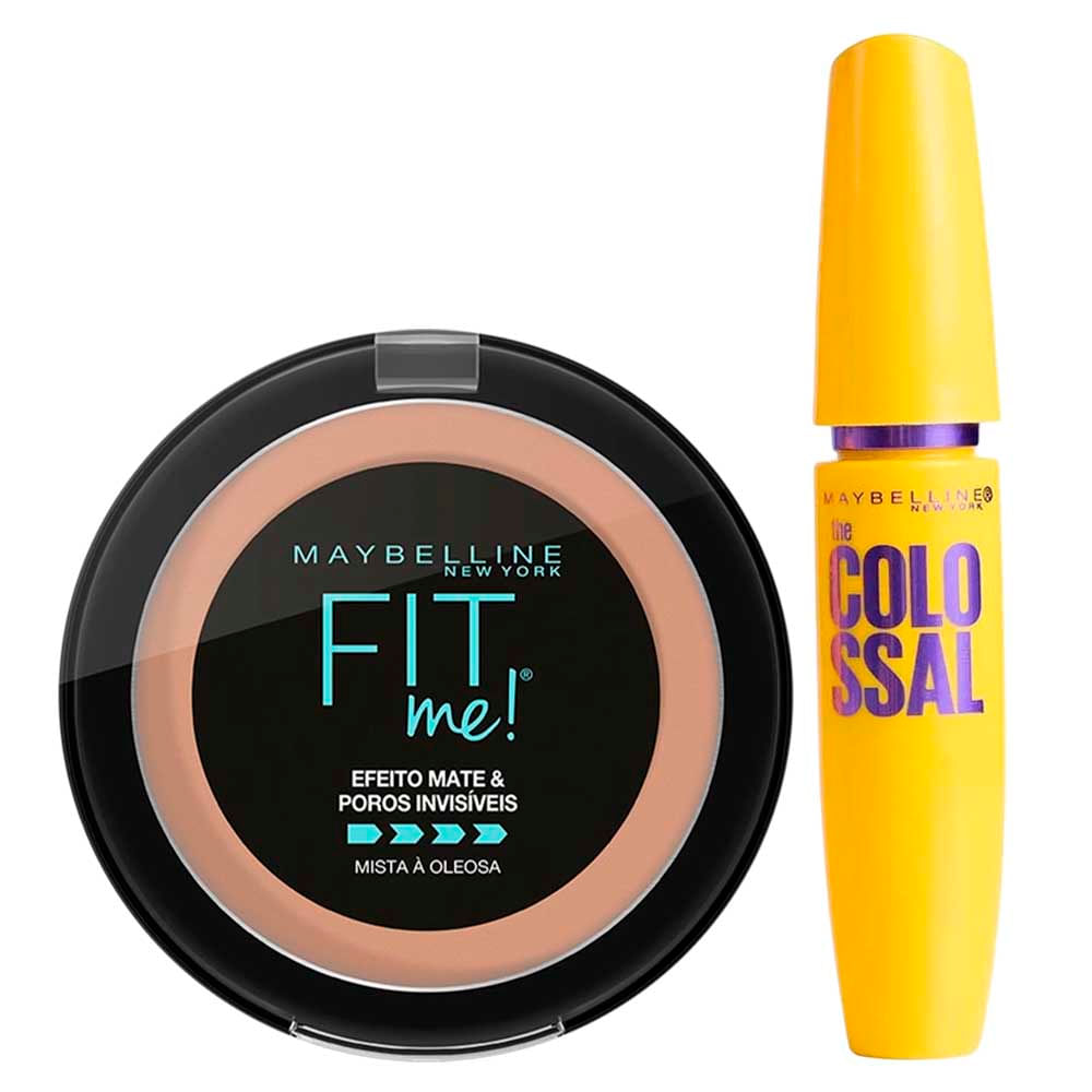 Maybelline Kit Pó e Máscara: Efeito Matte e Volume Colossal - Época ...